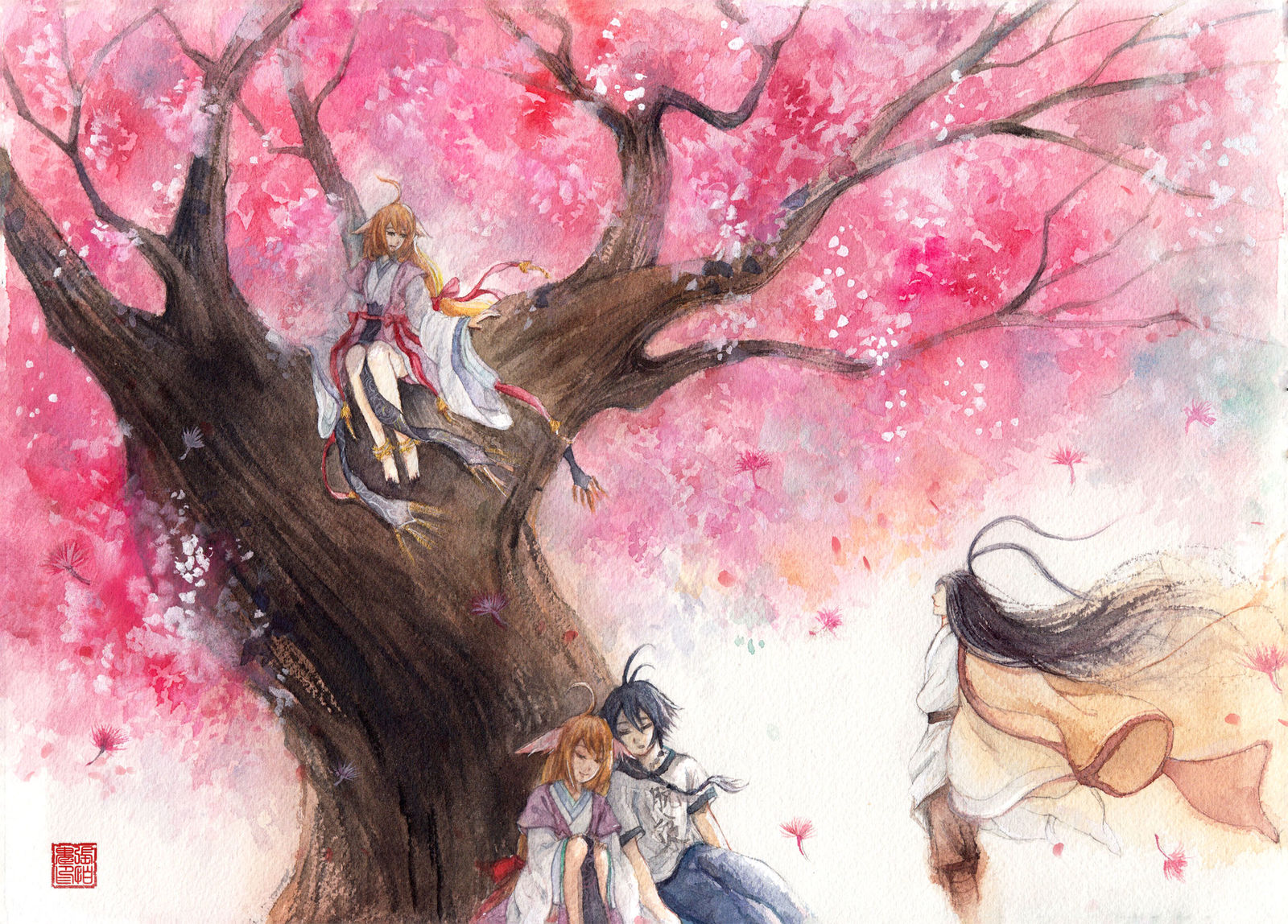 相思樹下-watercolor结缘的妖狐-触站